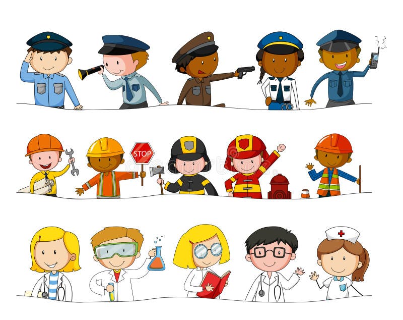 Gente Que Hace Diferentes Tipos De Trabajos Ilustración del Vector ...