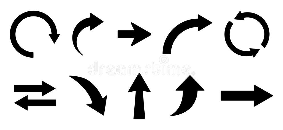 Diferentes Tipos De Flechas En Varias Direcciones Ilustración del ...