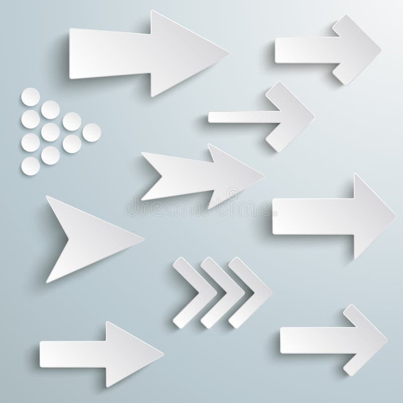 Différentes Flèches Blanches Illustration de Vecteur - Illustration du ...