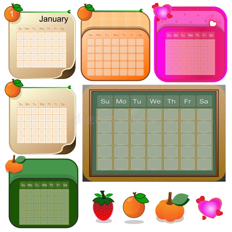 Différents Styles De Calendrier - Illustration Illustration Stock ...