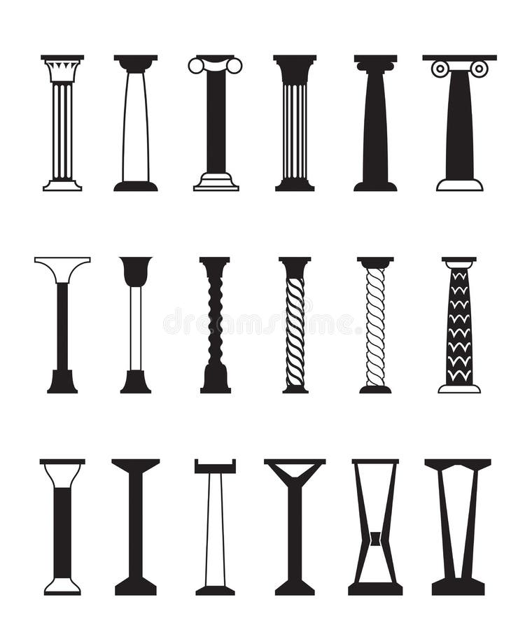Différents Types De Colonnes Illustration de Vecteur - Illustration of ...