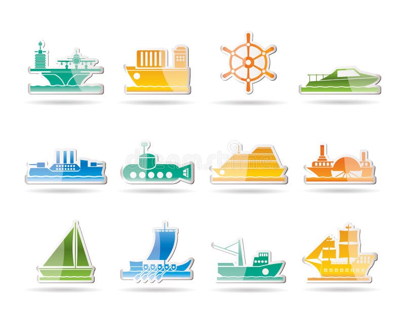 Différents Types De Graphismes De Bateau Et De Bateau Illustration de ...