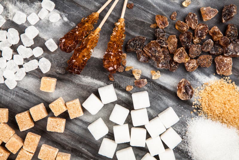 Différents types de sucre photo stock. Image du choc - 76191874