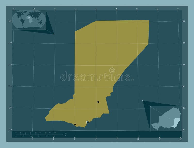 Diffa, Niger. Solid. Major Cities Stock Illustration - Illustration of ...