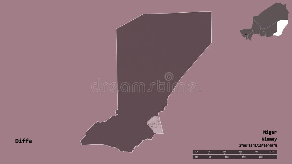 Diffa, Department of Niger, Zoomed. Administrative Stock Illustration ...