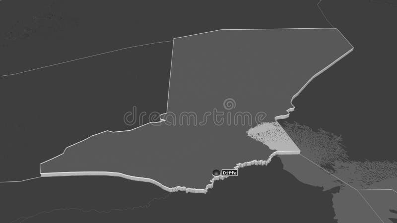 Diffa, Niger - Extruded with Capital. Bilevel Stock Illustration ...