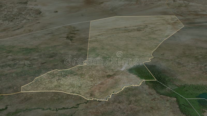 Diffa, Niger - Outlined. Satellite Stock Illustration - Illustration of ...