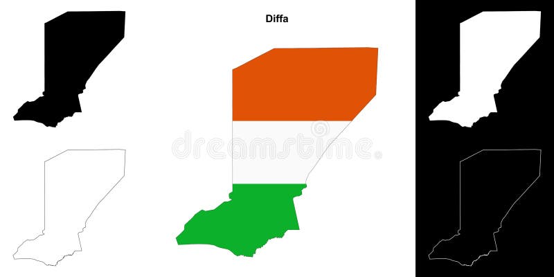 Diffa outline map stock vector. Illustration of area - 356523149
