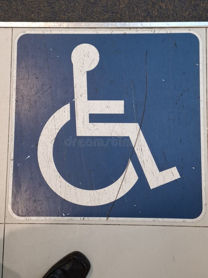 Diffable Sign Line in the Public Area Stock Photo - Image of line ...