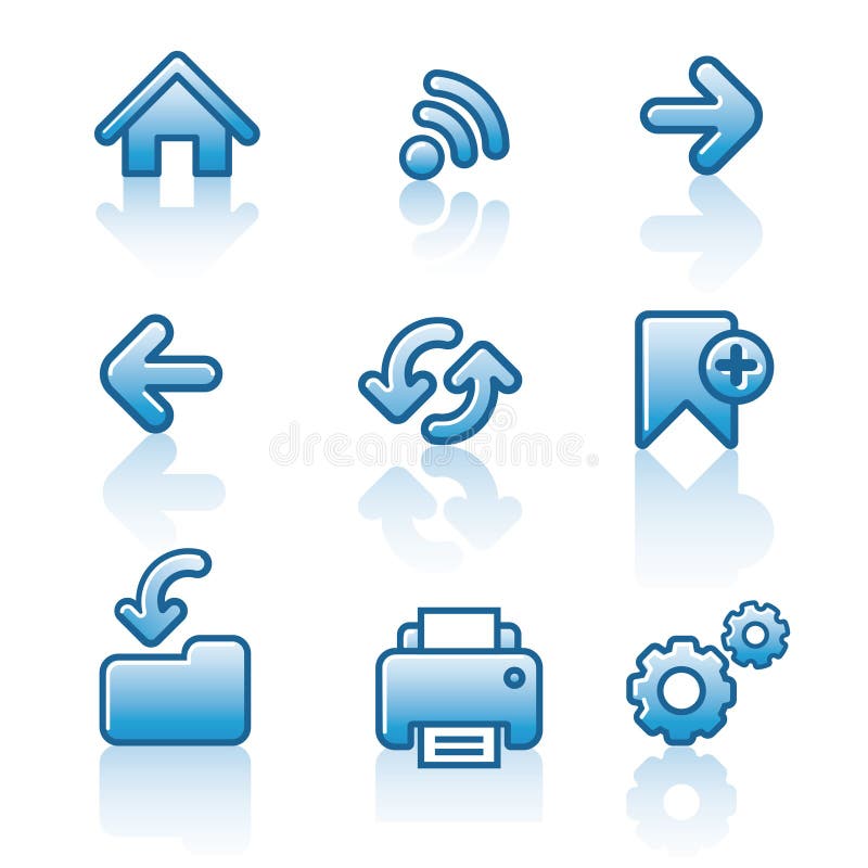 Web navigation icon set stock illustration. Illustration of site - 29965665