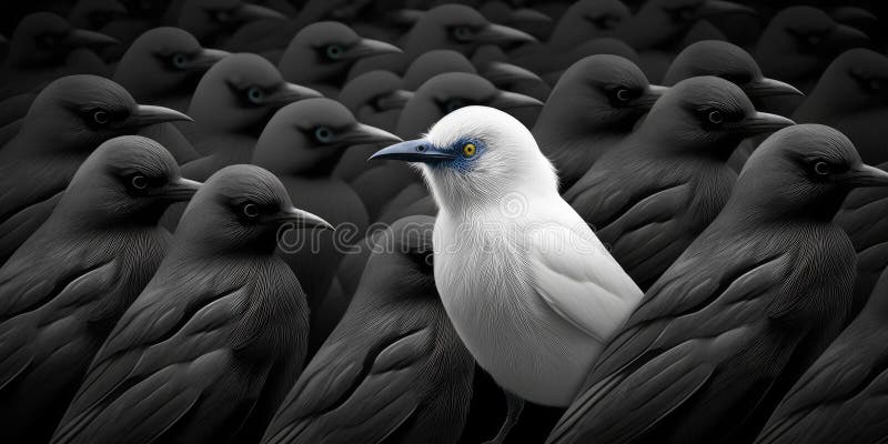 Difference Concept Showing by Extraordinary Bird Standing Out of the ...