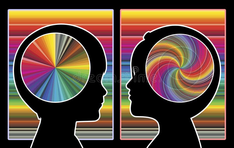 Difference in Color Perception Stock Illustration - Illustration of ...