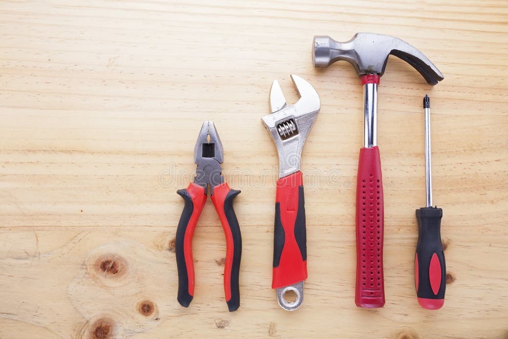 Difference Instruments on a Wood Table Stock Photo - Image of brown ...