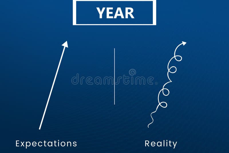 Year Expectations Vs Reality. Stock Illustration - Illustration of year ...