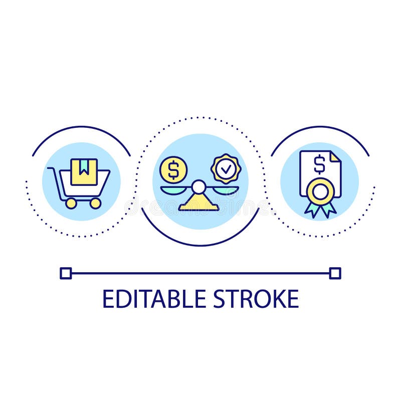 Difference between Price and Quality Loop Concept Icon Stock Vector ...