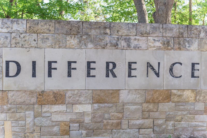 Old Stone Texture of Difference Word on Wall Brick Stock Image - Image ...