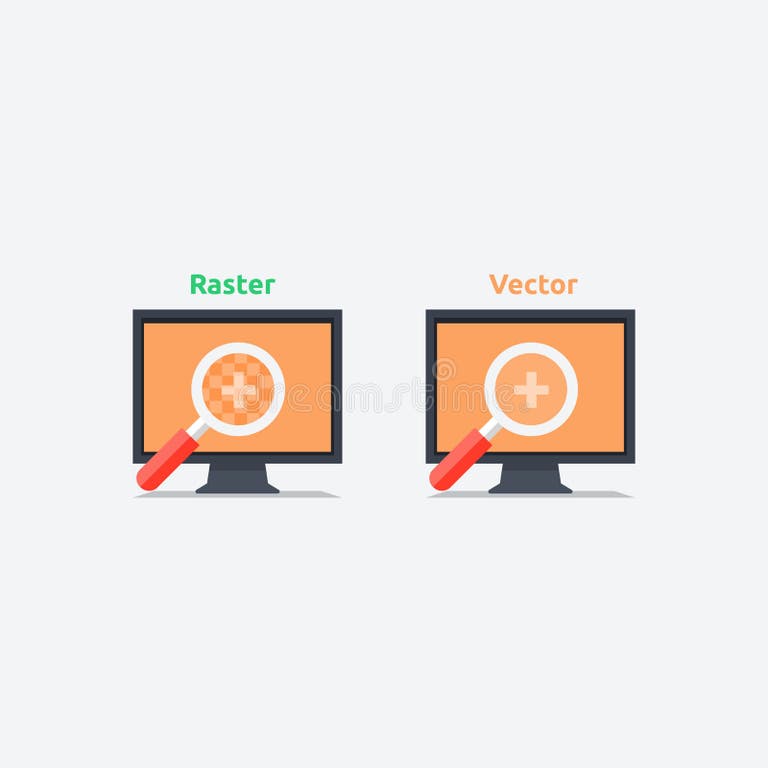 Difference between Vector and Raster Format Stock Vector - Illustration ...