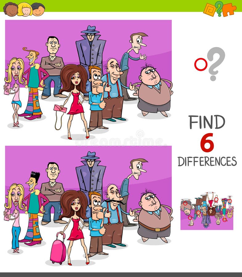 Differences Activity with People Characters Group Stock Vector ...