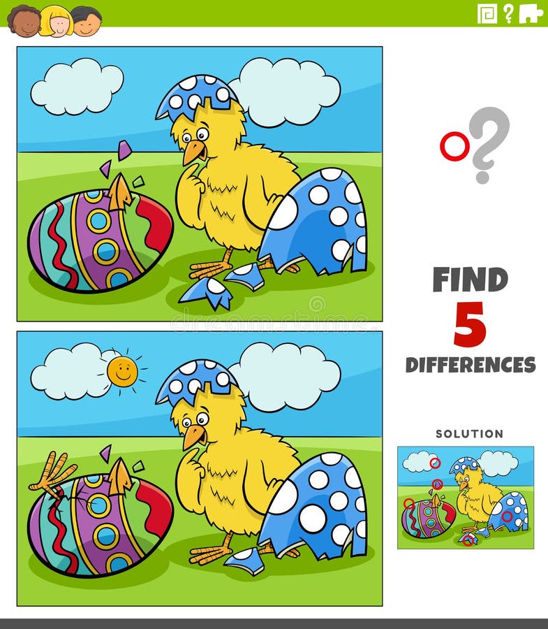 Easter differences task stock vector. Illustration of chick - 65669799