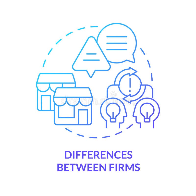 Differences between Firms Blue Gradient Concept Icon Stock Vector ...