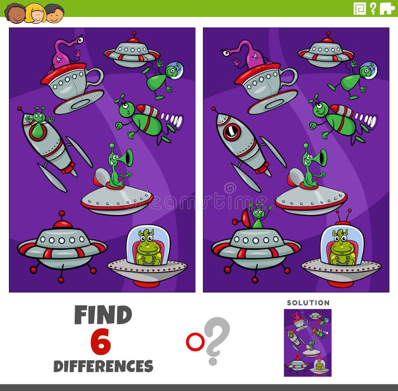 Differences Game Space Stock Illustrations – 341 Differences Game Space ...