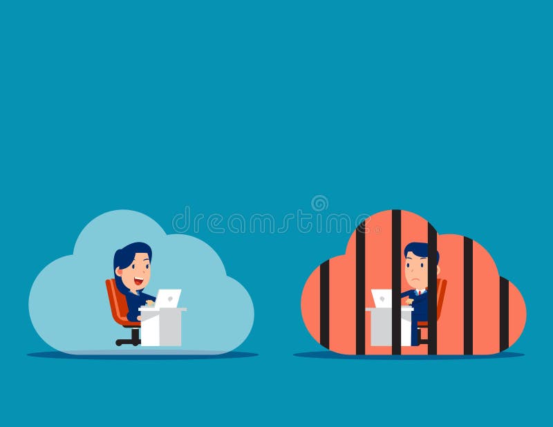 Thinking while Working - Office Businessman Employee Cartoon Vector ...