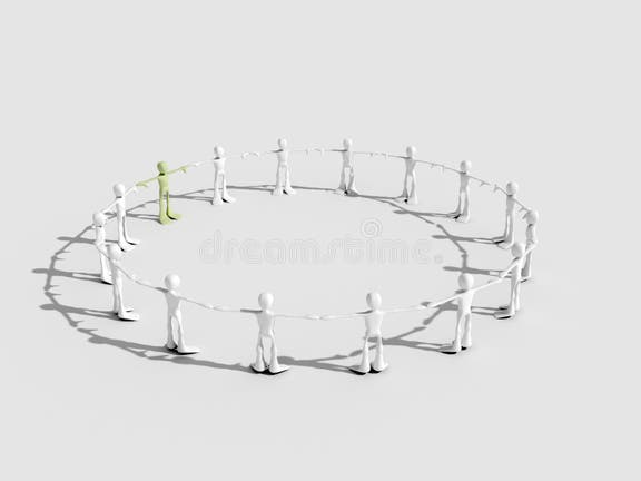 Different 3d man in circle stock illustration. Illustration of concept ...