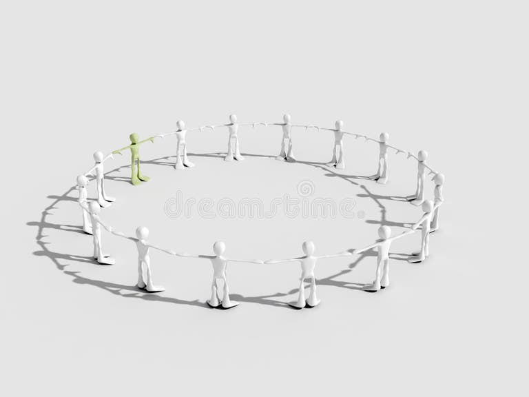 Different 3d man in circle stock illustration. Illustration of concept ...