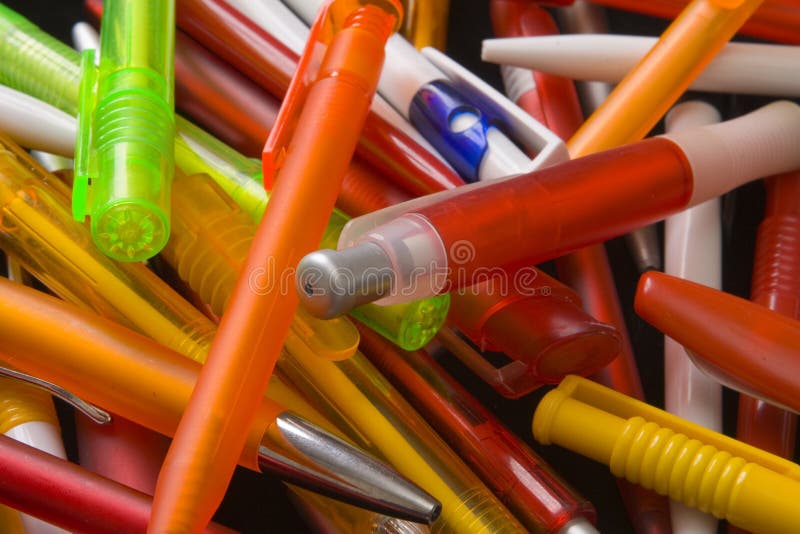 Lots of pens stock image. Image of metallic, supplies - 25157333