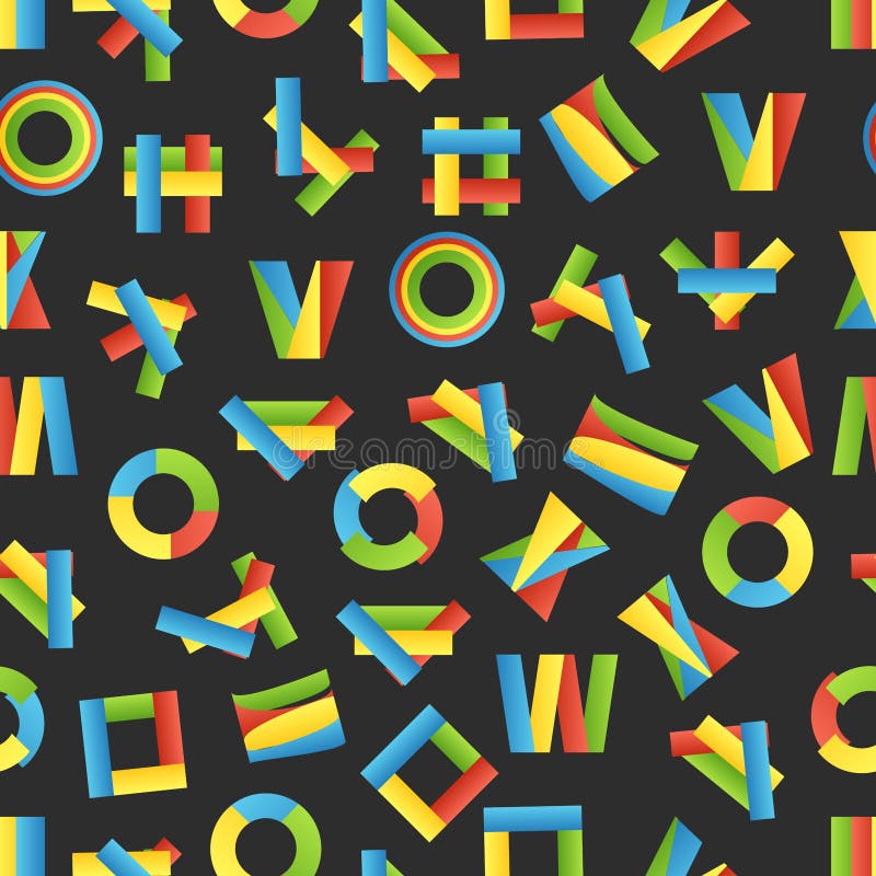 Different Abstract Color Labels Seamless Background Stock Vector ...