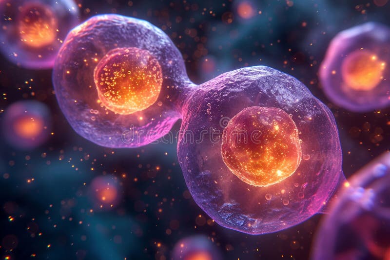 Different Abstract Colorful Stem Cell Under Microscope. a Close-up ...