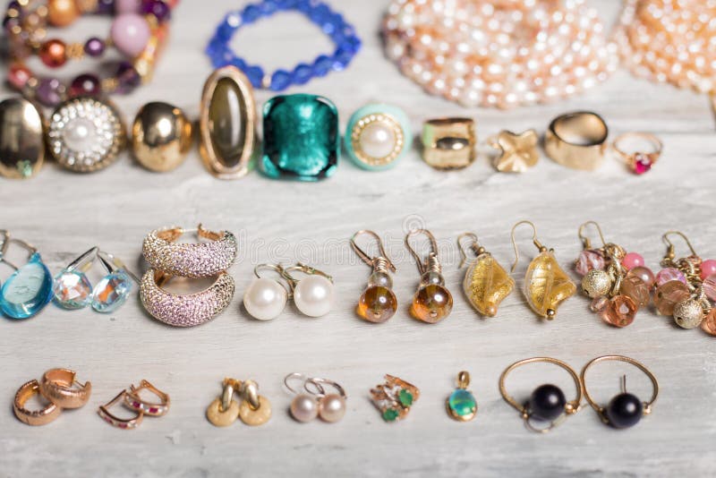 Different Accessories for Women Stock Photo - Image of pearls, jewelery ...