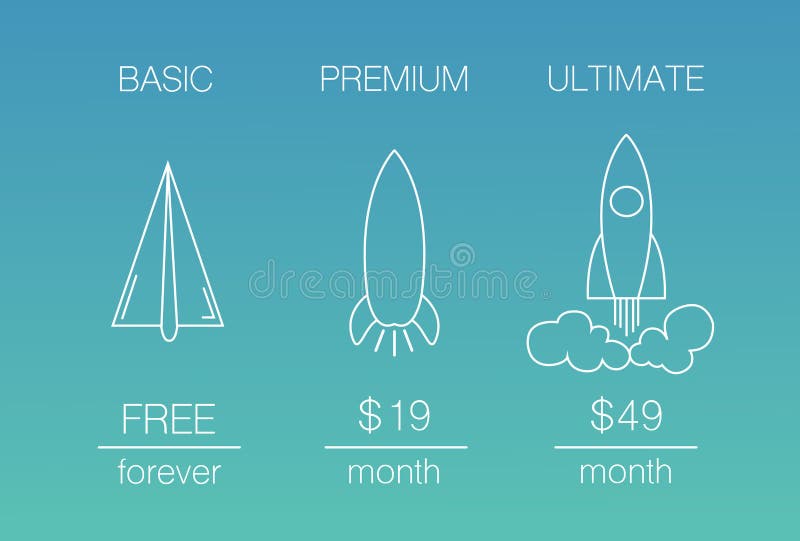 Different Account Plans for Web-site. Infographics on Blue Backgorund ...