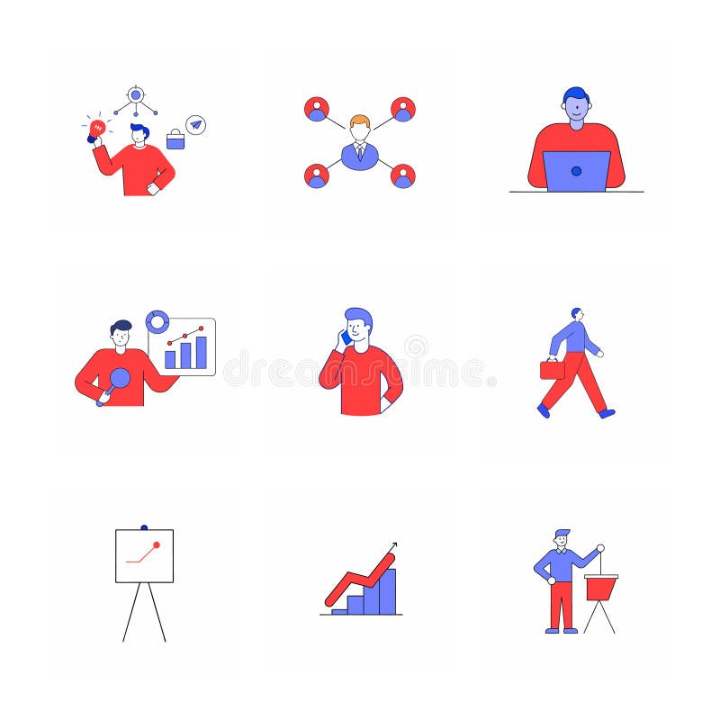Different Activities Vector Illustration Icons Stock Vector ...