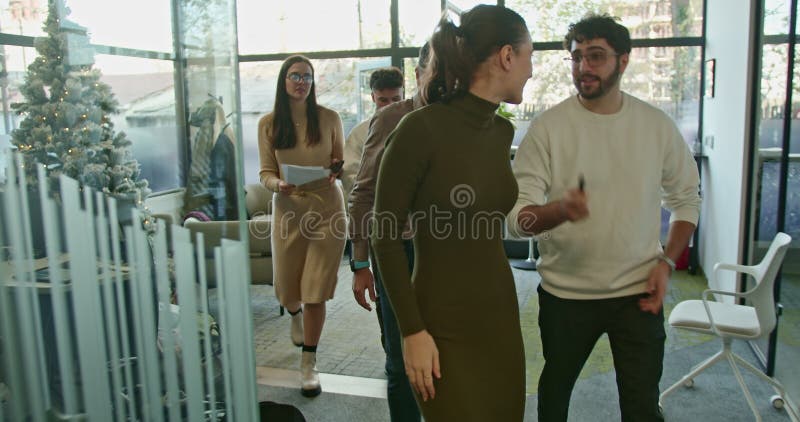 Different Aged Employees Walking Back into the Office after a Break at ...