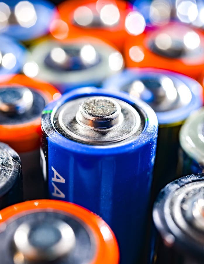 Different Alkaline Batteries. Chemical Waste Stock Photo - Image of ...