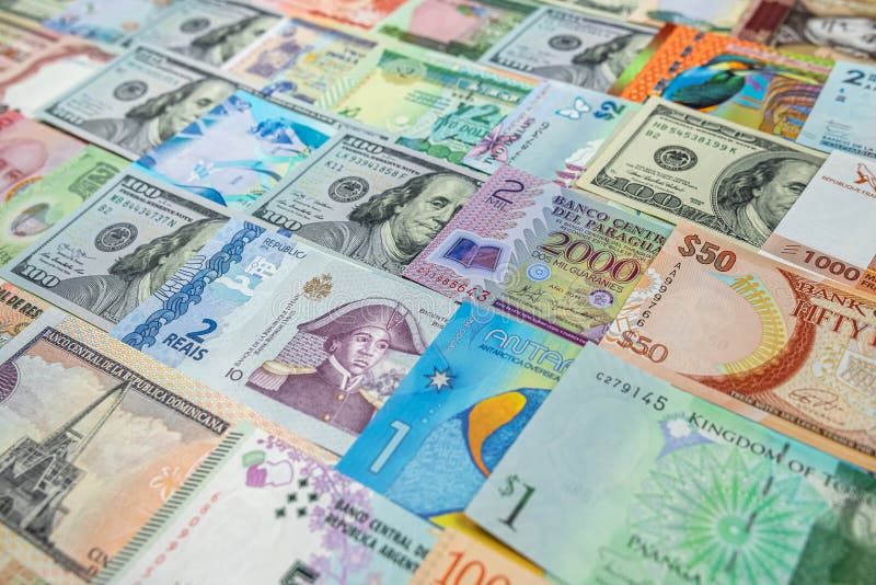 Different American World Paper Money As Background Stock Image - Image ...