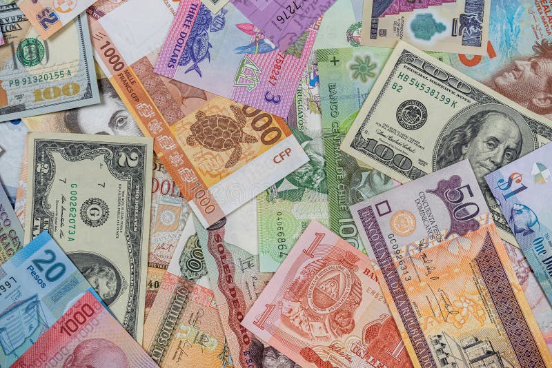 Different American World Paper Money As Background Stock Image - Image ...