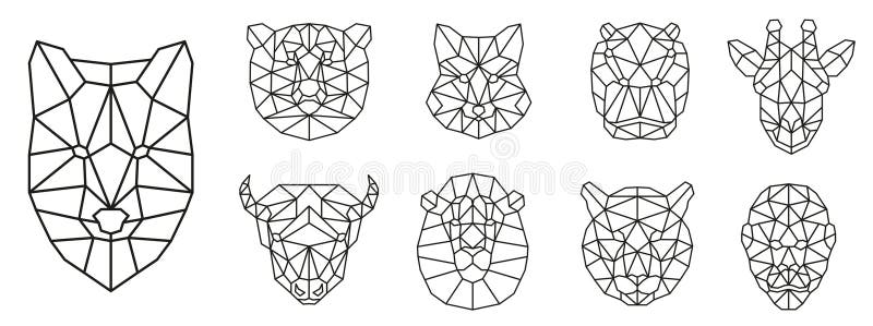 Different Animals. Animals are Drawn with a Polygon Stock Vector ...