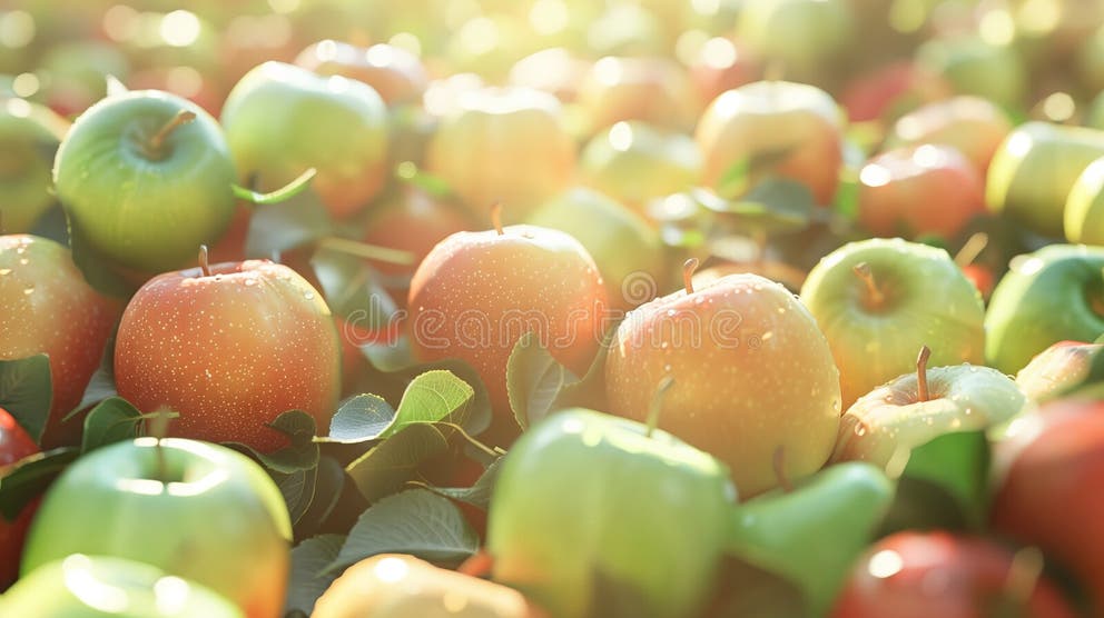 Different Apple Colors Overcrowd, Basking in the Sunny Daylight ...