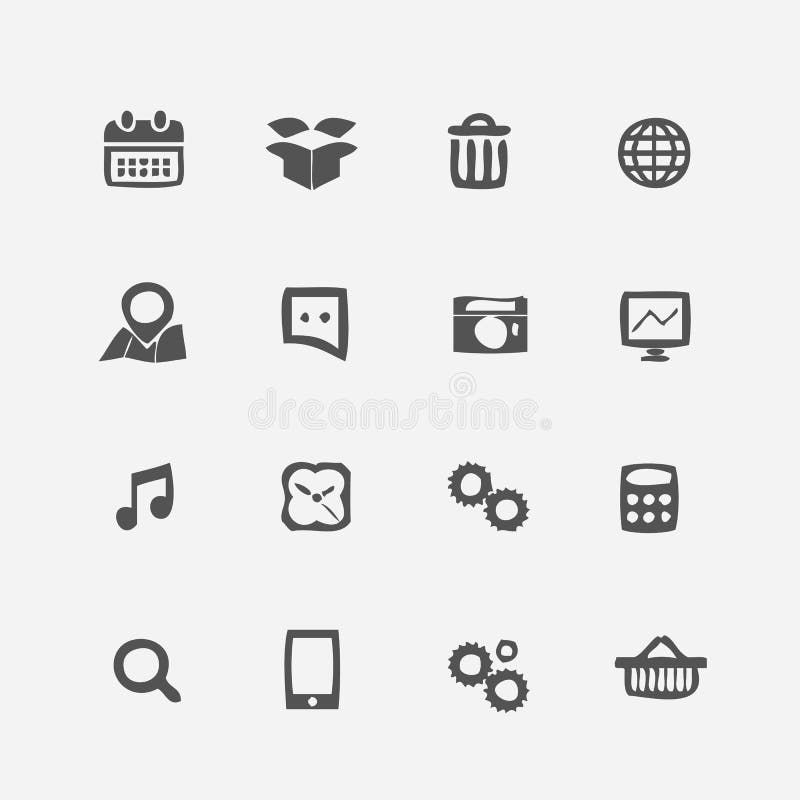 Different Application Icons Set Stock Illustration - Illustration of ...