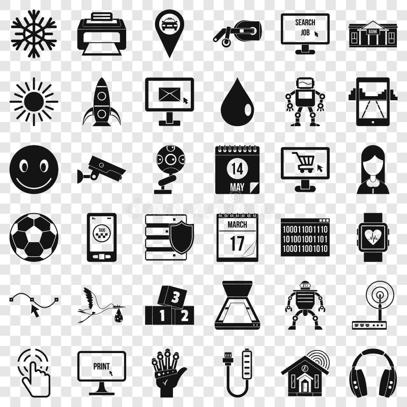 Different Apps Icons Set, Simple Style Stock Vector - Illustration of ...