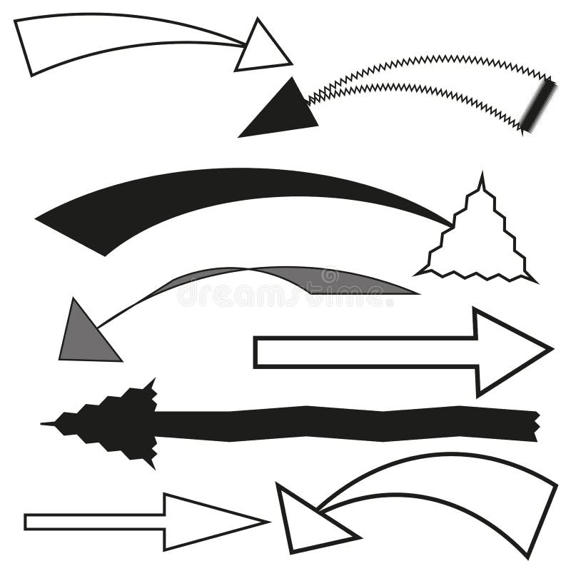 Different Arrows in Modern Style. Sketch Infographic Set with Different ...