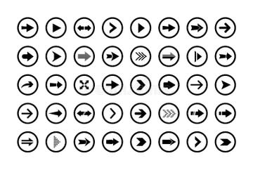 Different Arrows Set for UI, UX, GUI Stock Vector - Illustration of ...