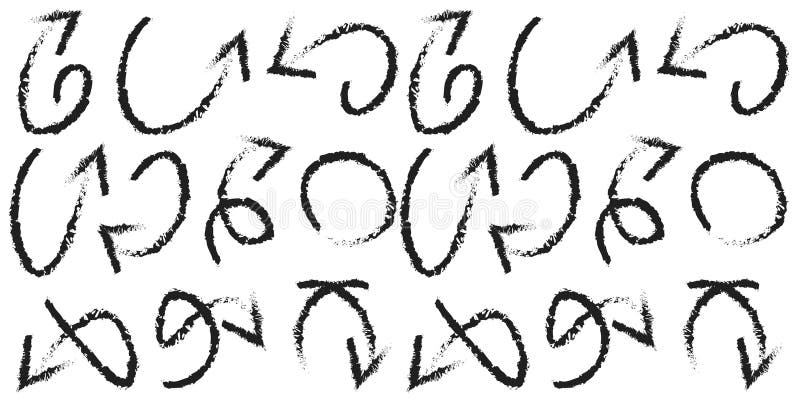 Different Arrows Sign Collection. Arrow Icon. Grunge Arrow Sign. Round ...