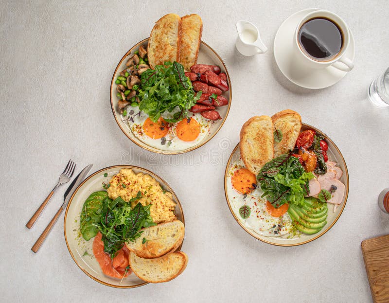 Different Assorted Breakfast Set Stock Image - Image of breakfast ...