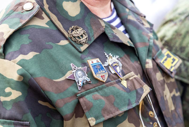Different Awards and Badges on the Russian Uniform Editorial Stock ...