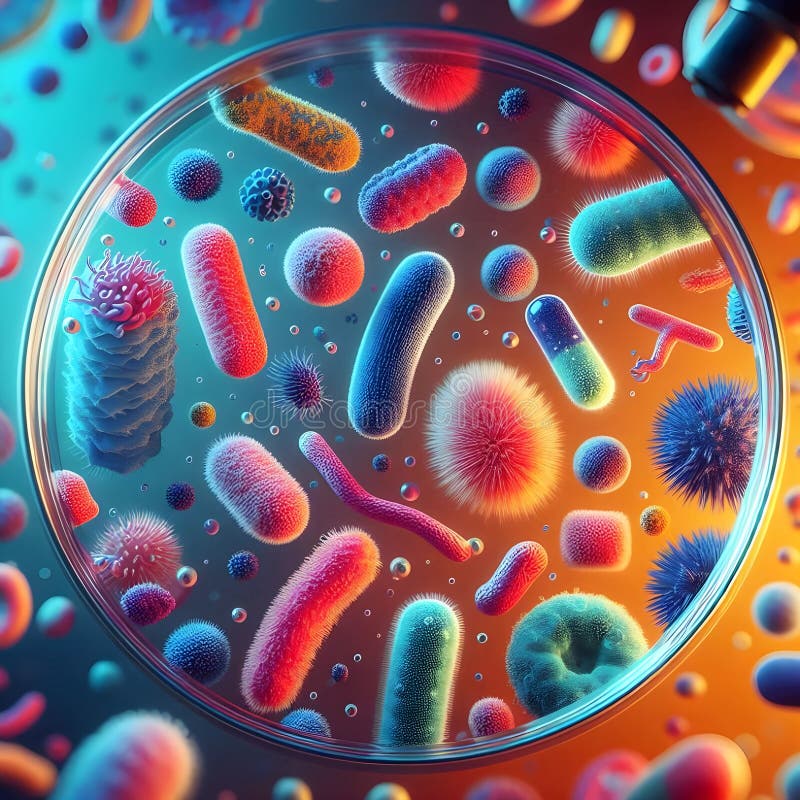 Different Bacteria in Color Stock Illustration - Illustration of coral ...