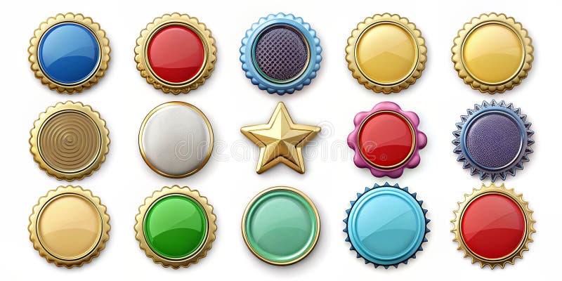 The Different Badges Have Different Shapes Generative by AI Stock ...