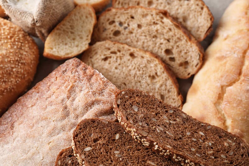 Different Bakery Products on Table, Closeup Stock Image - Image of ...